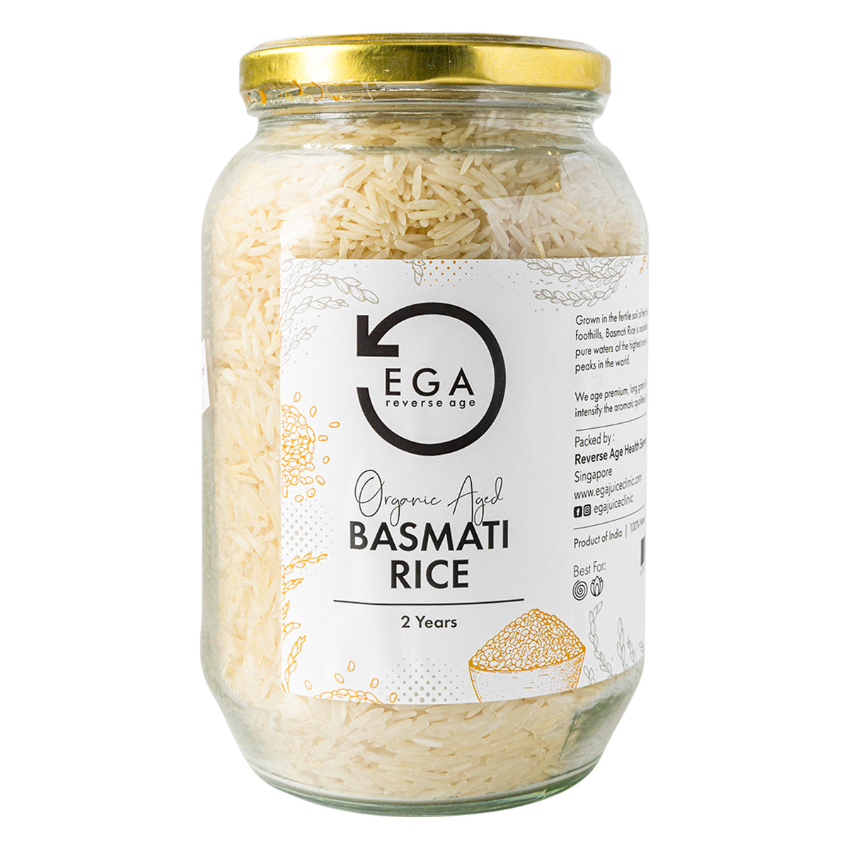 Buy Organic Basmati Rice in Singapore [Aged 2 Yrs] | EGA Ayurveda